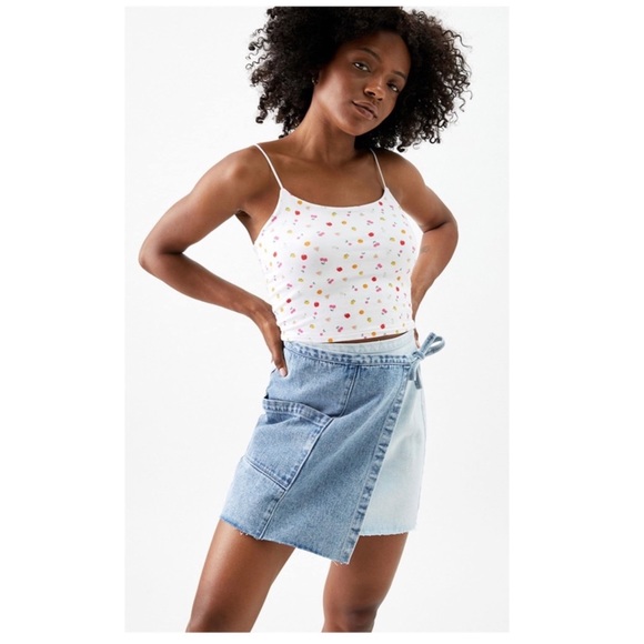PacSun | Skirts | Pacsun Twotone Denim Wrap Mini Skirt | Poshmark